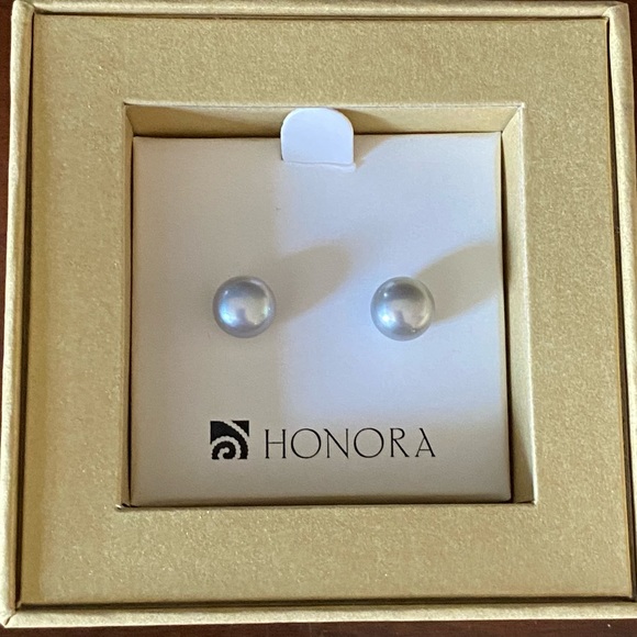 Honora | Jewelry | Honora Cultured Pearl Stud Earrings Light Gray New ...